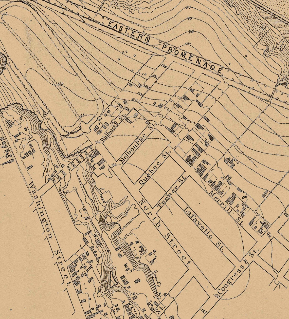 Munjoy Hill, Portland Harbor, Pomroy's Rock, Curtis Ship Yard Maine ...