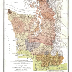 Tribes in Washington Map - Etsy