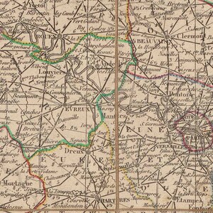 France 1840 Traveler's Guide -- Old Map - Reprint - Etsy