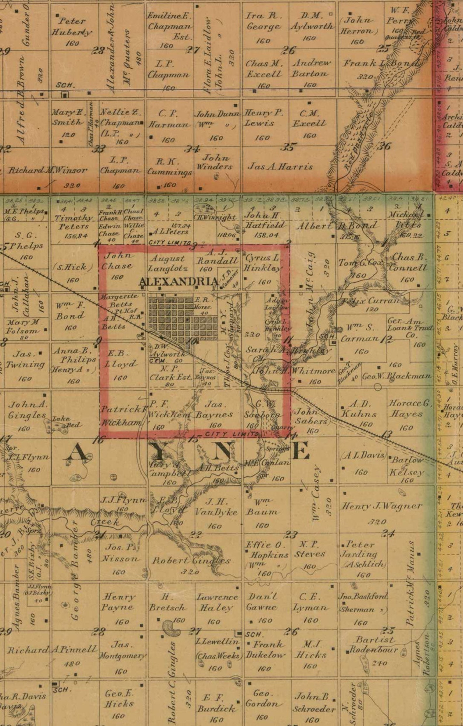 Hanson County South Dakota 1893 Old Wall Map With Landowner | Etsy