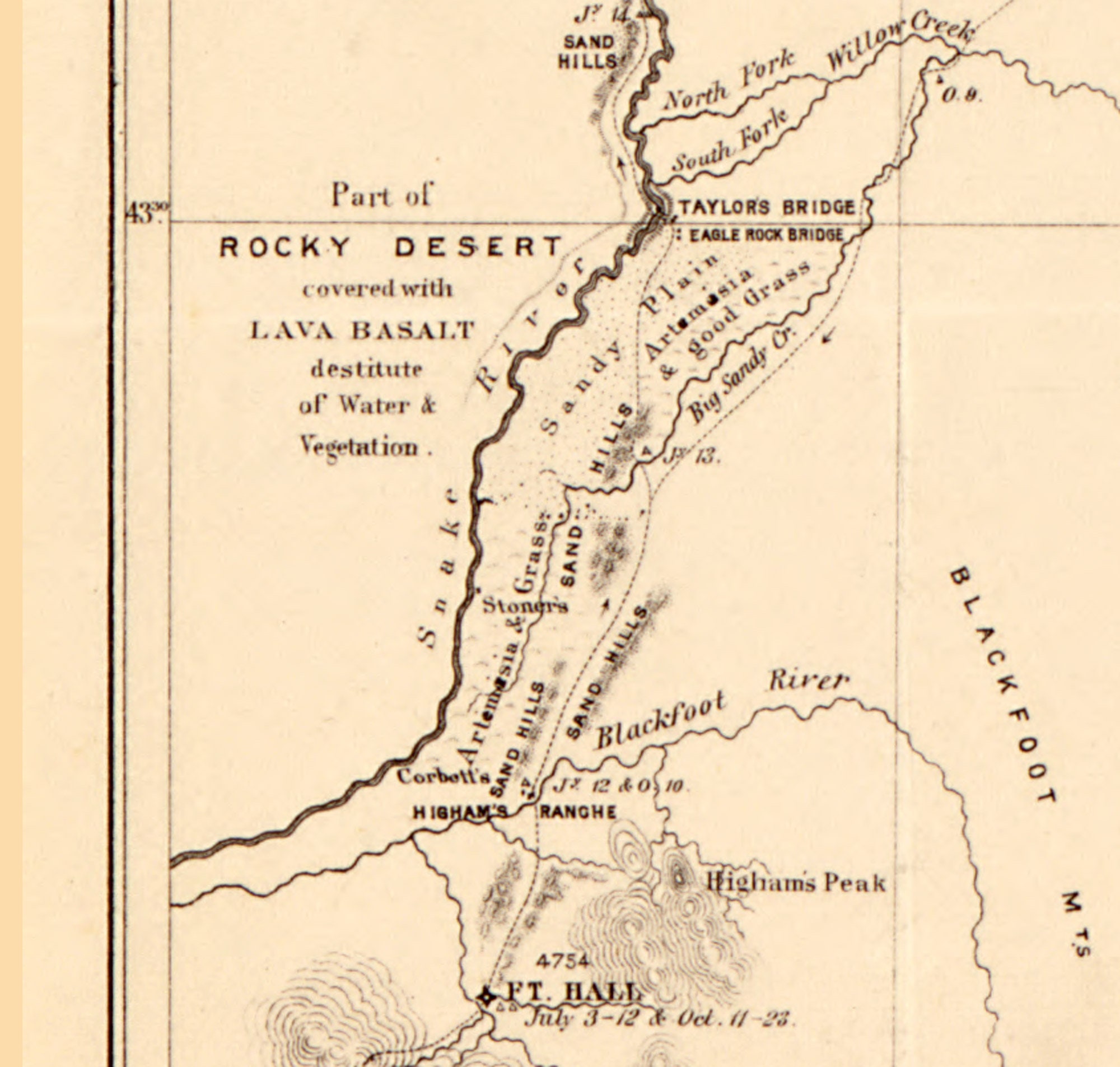 Sources of the Snake River Ca 1870 - Geological Survey Old Map Reprint ...