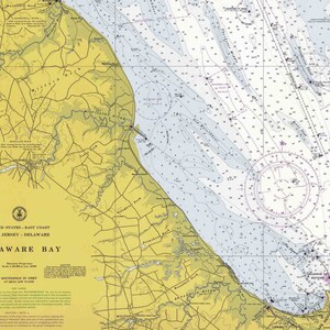 Delaware Bay 1967 Nautical Map Reprint - New Jersey & Delaware - 80000 ...
