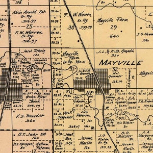Traill County North Dakota 1900 - Old Wall Map With Landowner Names ...