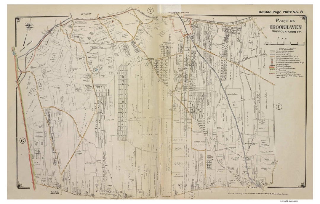 Terryville - 1917 - Long Island New York - Suffolk Co Atlas V1 ...
