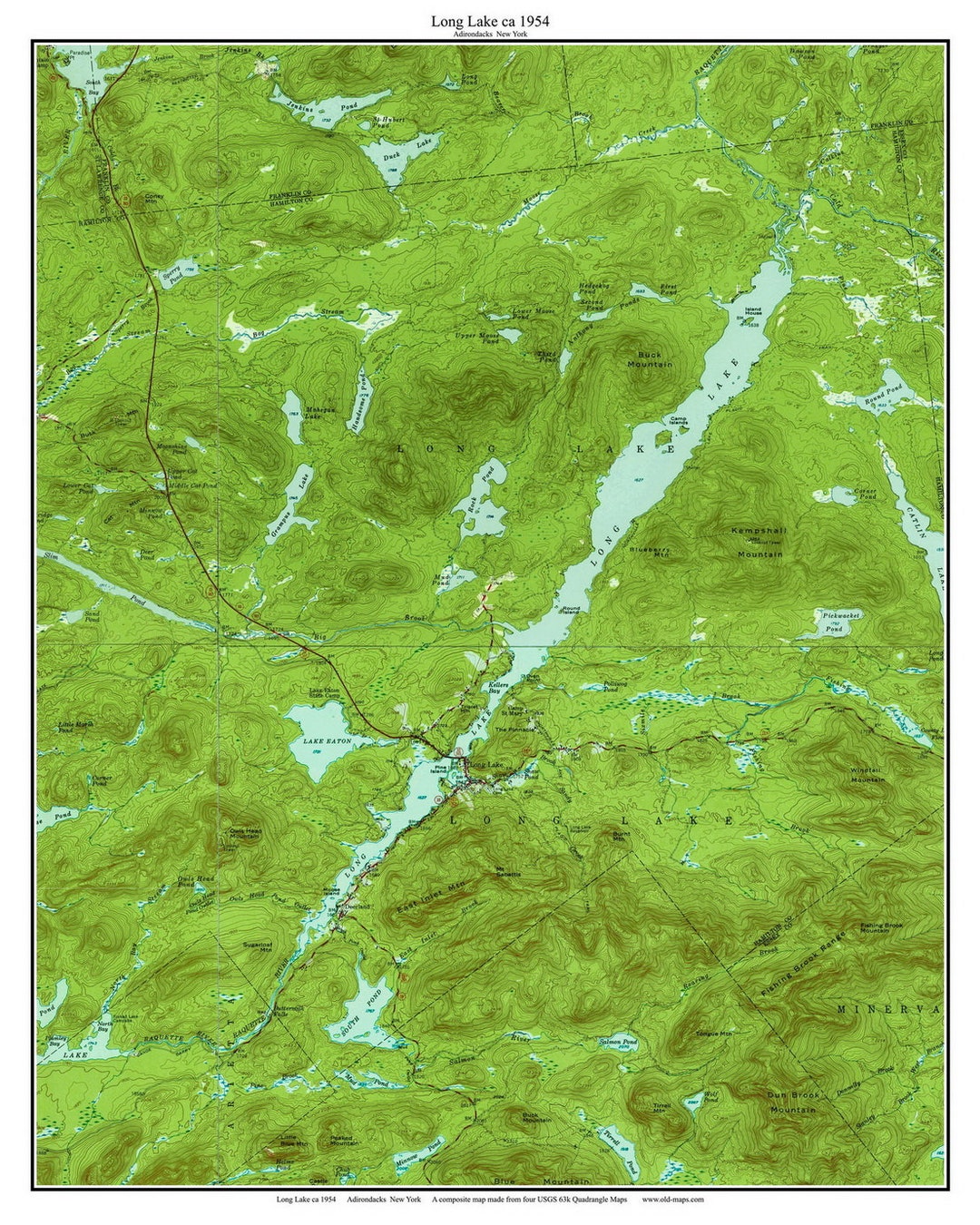 Long Lake 1954 USGS Old Topographic Map Reprint Custom - Etsy