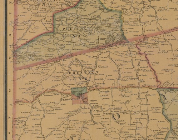 Precinct 2 Perryville 1876 Old Town Map With Homeowner Names - Etsy