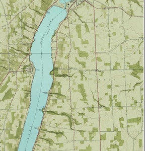 Keuka Lake - Ca. 1953 USGS Old Topographic Map Custom Composite Reprint ...