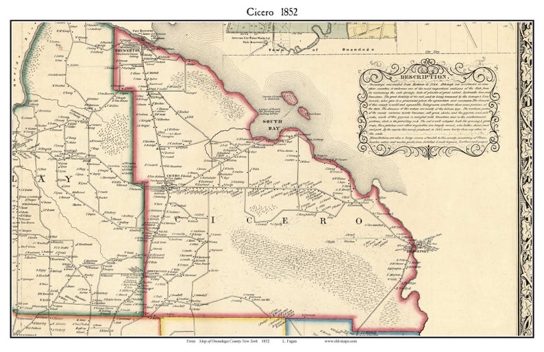 Cicero 1852 Old Town Map With Homeowner Names New York | Etsy