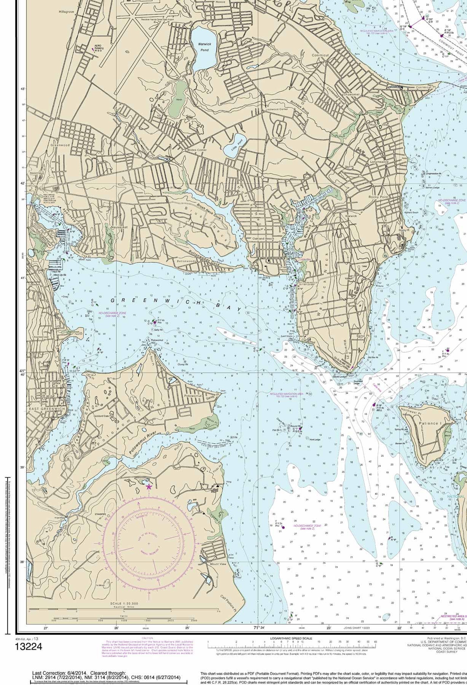 Providence River RI 2013 Nautical Map by the USCGS Reprint | Etsy