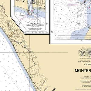 Monterey Bay 2012 Nautical Map PC Harbors 5403 Reprint - Etsy