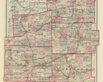 Coshocton Oh Map - Etsy
