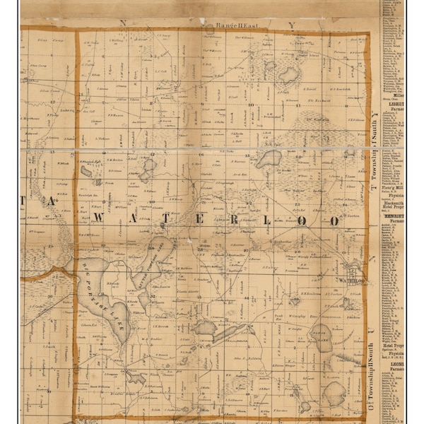 Map of Portage Lake Mi - Etsy