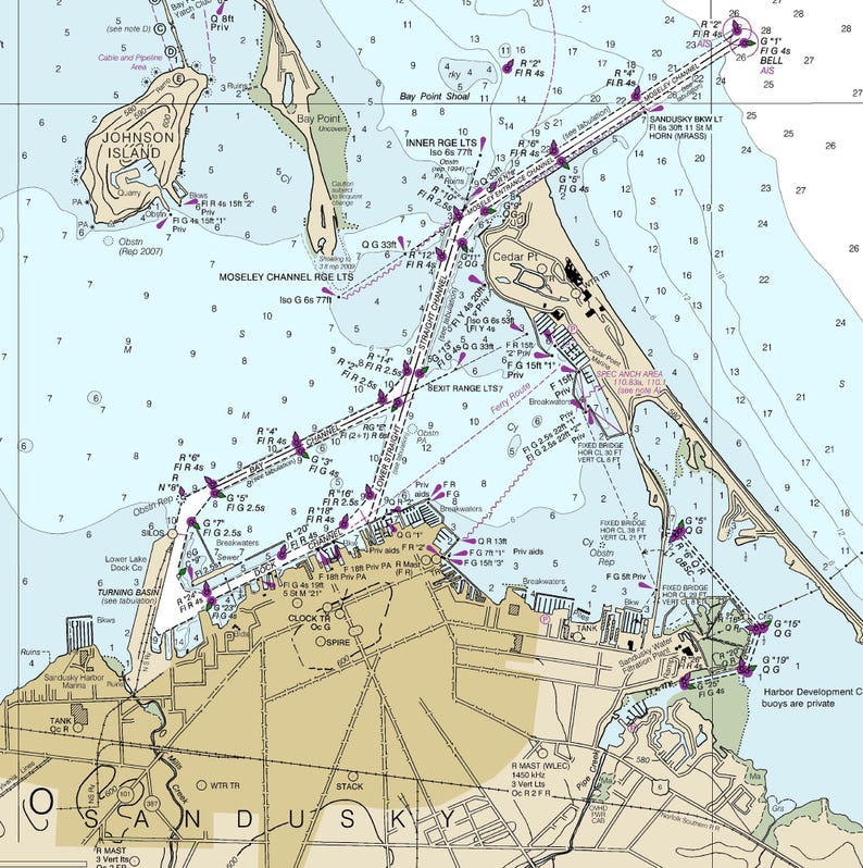 Lake Erie - 2023 - Islands in Lake Erie, Ohio - Nautical Map Reprint ...