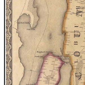 Lake Champlain & the Islands 1857 Map of Towns by Walling Composite Map ...