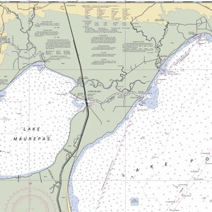 Lakes Pontchartrain & Maurepas New Orleans 2012 Nautical Old Map ...