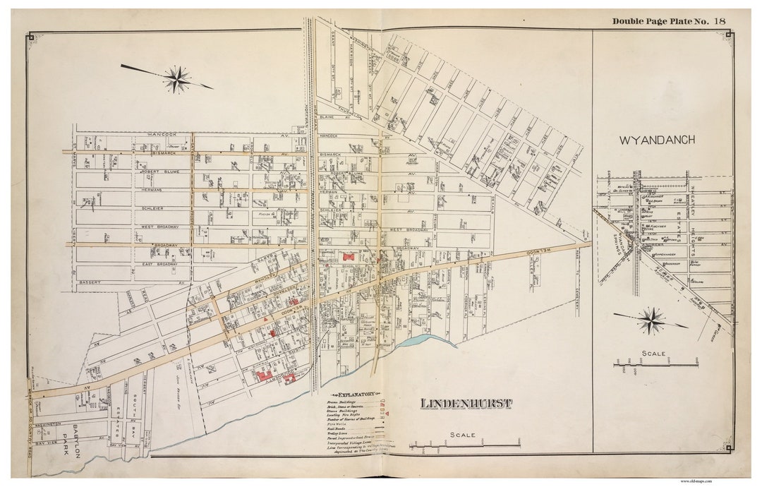 Lindenhurst - Babylon - 1915 - Long Island New York - Suffolk Co Atlas ...