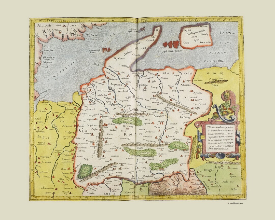 Germany 1584 Old Map - Europe - Etsy