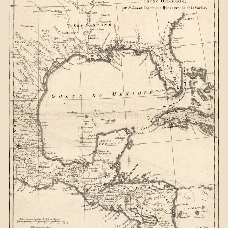 Old Map Gulf of Mexico - Etsy