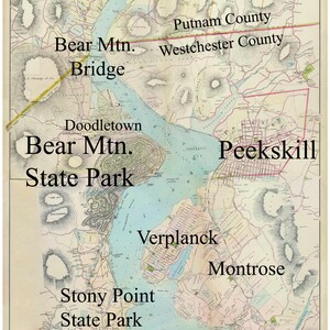Peekskill & Bear Mountain Park 1891 Map - Custom Reprint Hudson River ...