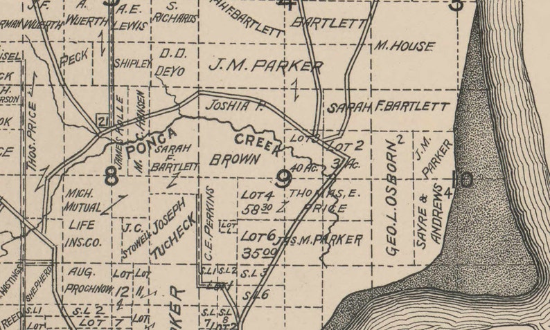 Douglas County Nebraska 1900 Old Wall Map Reprint With - Etsy