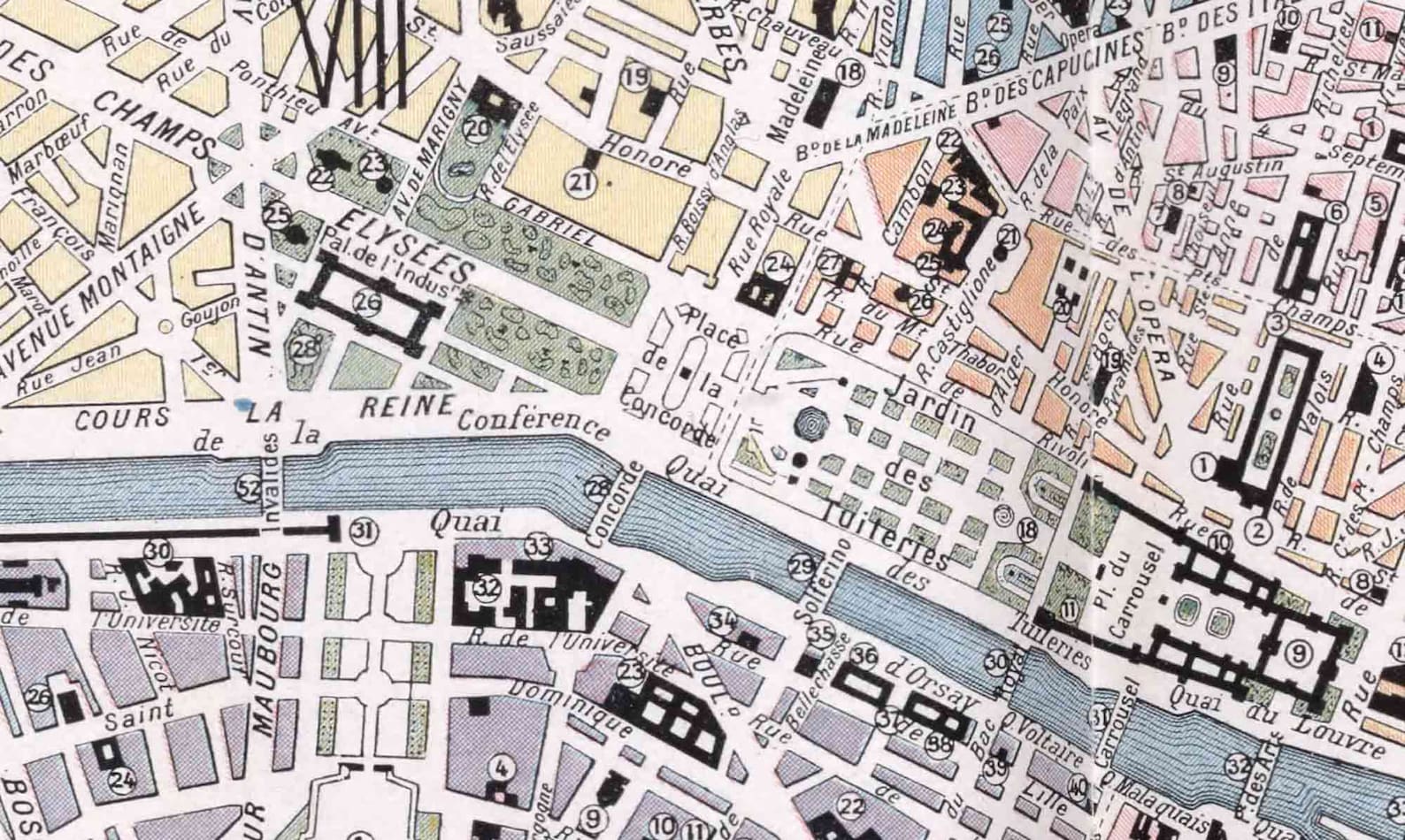 Old Map of Paris 1900 France Larousse Atlas Detailed - Etsy