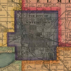 Codington County South Dakota 1898 - Old Wall Map With Landowner Names ...