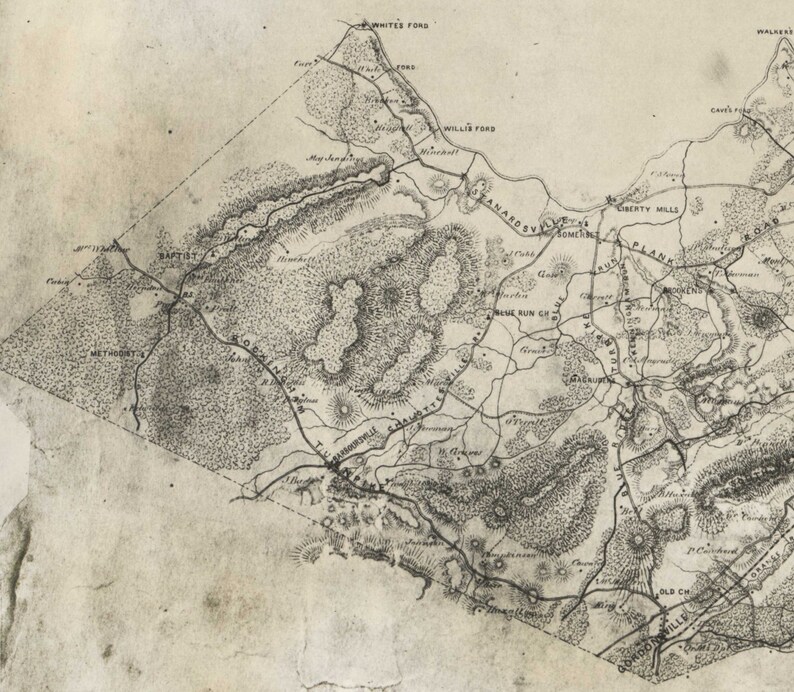 Orange County Virginia 1864 - Old Wall Map With Homeowner Names Reprint ...