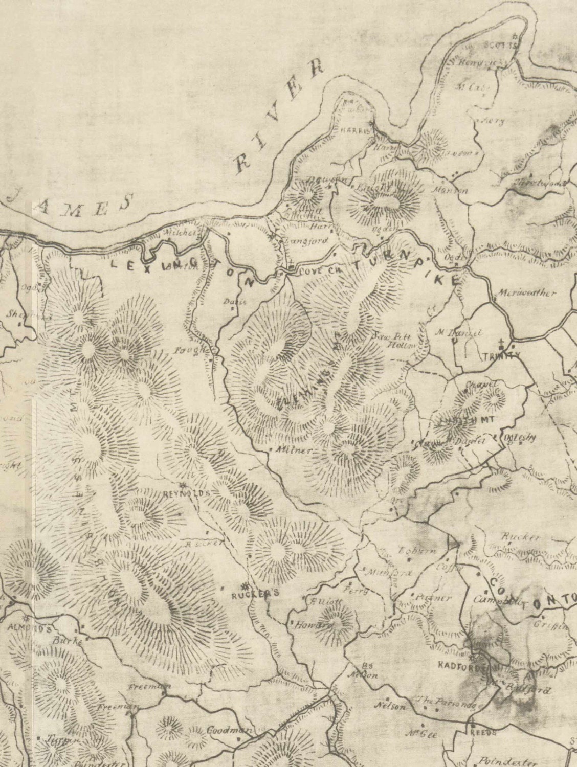 Bedford County Virginia 1864 Old Wall Map With Homeowners - Etsy