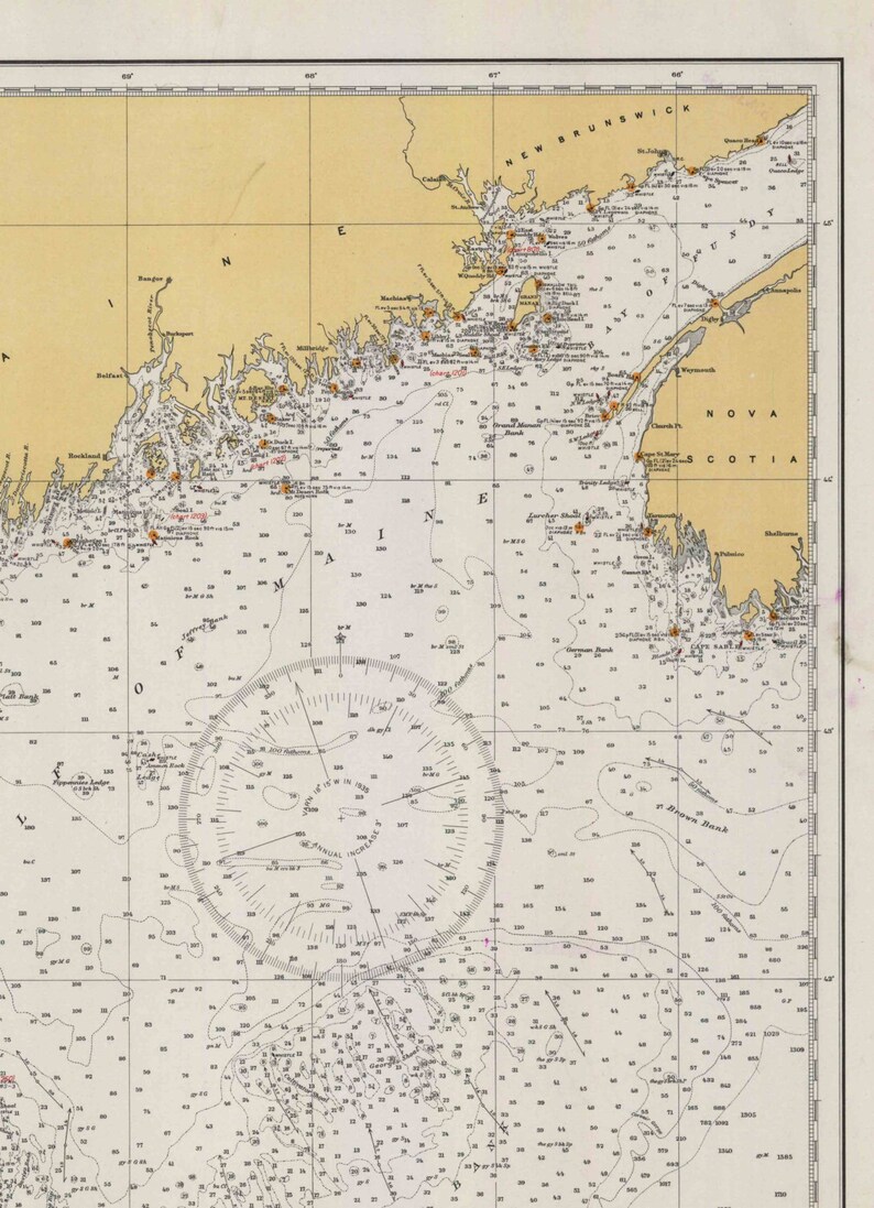 Cape Sable to Cape Hatteras 1934 Nautical Map Atlantic - Etsy