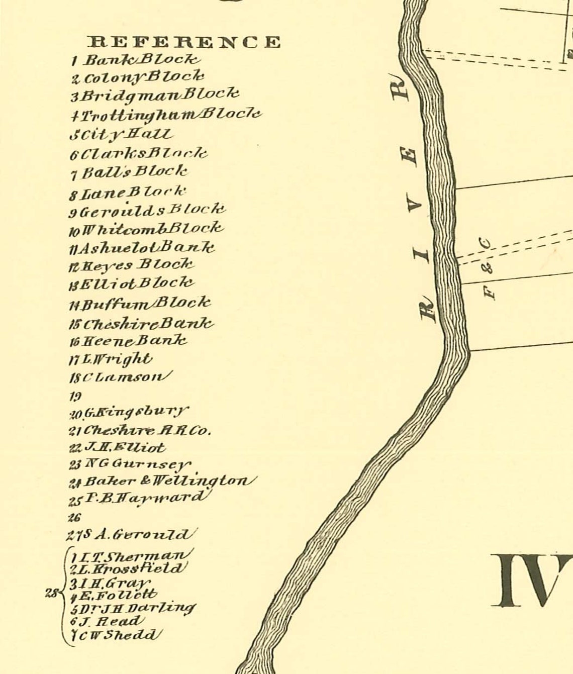 Keene NH 1877 Homeowner Names Old Map Commercial Reprint - Etsy