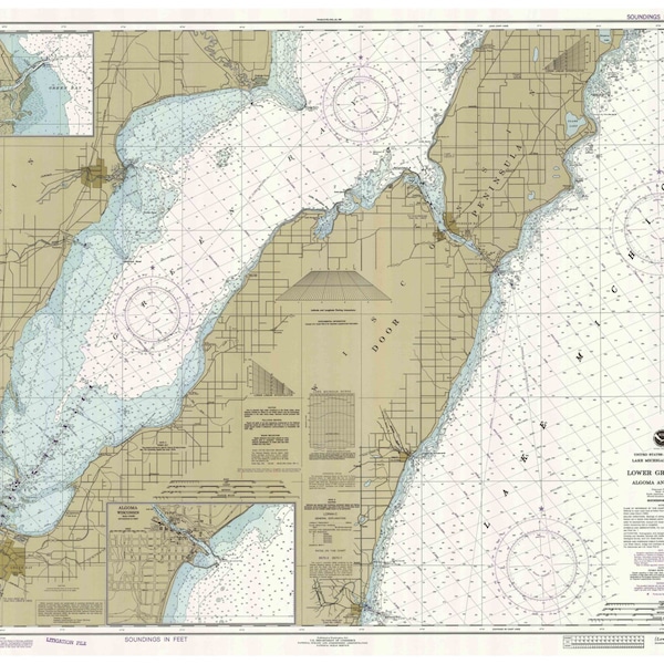 Lower Green Bay Nautical Chart - Etsy