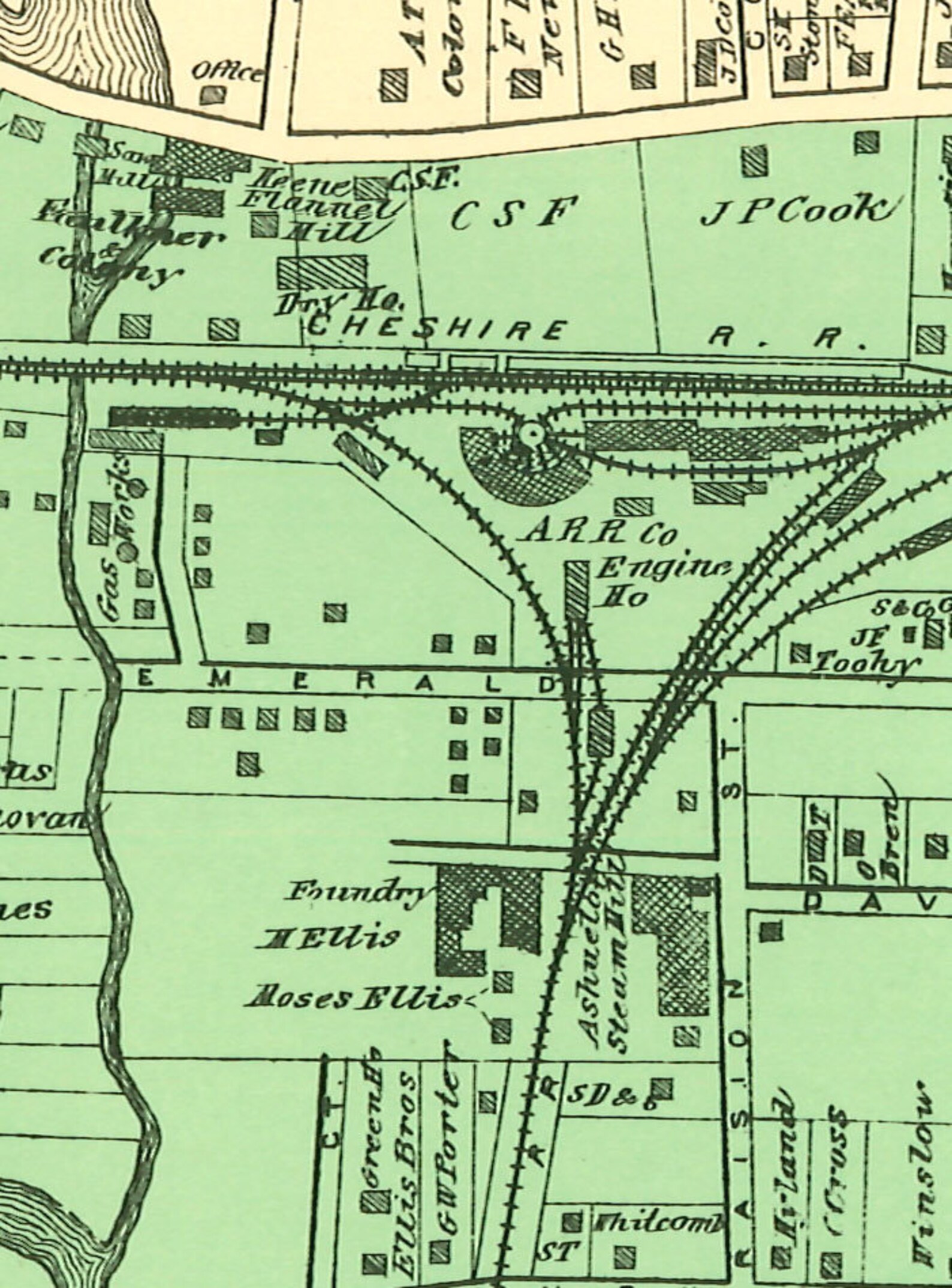 Keene NH 1877 Homeowner Names Old Map Commercial Reprint - Etsy