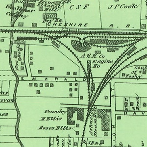 Keene, NH 1877 - Homeowner Names - Old Map Commercial Reprint - New ...
