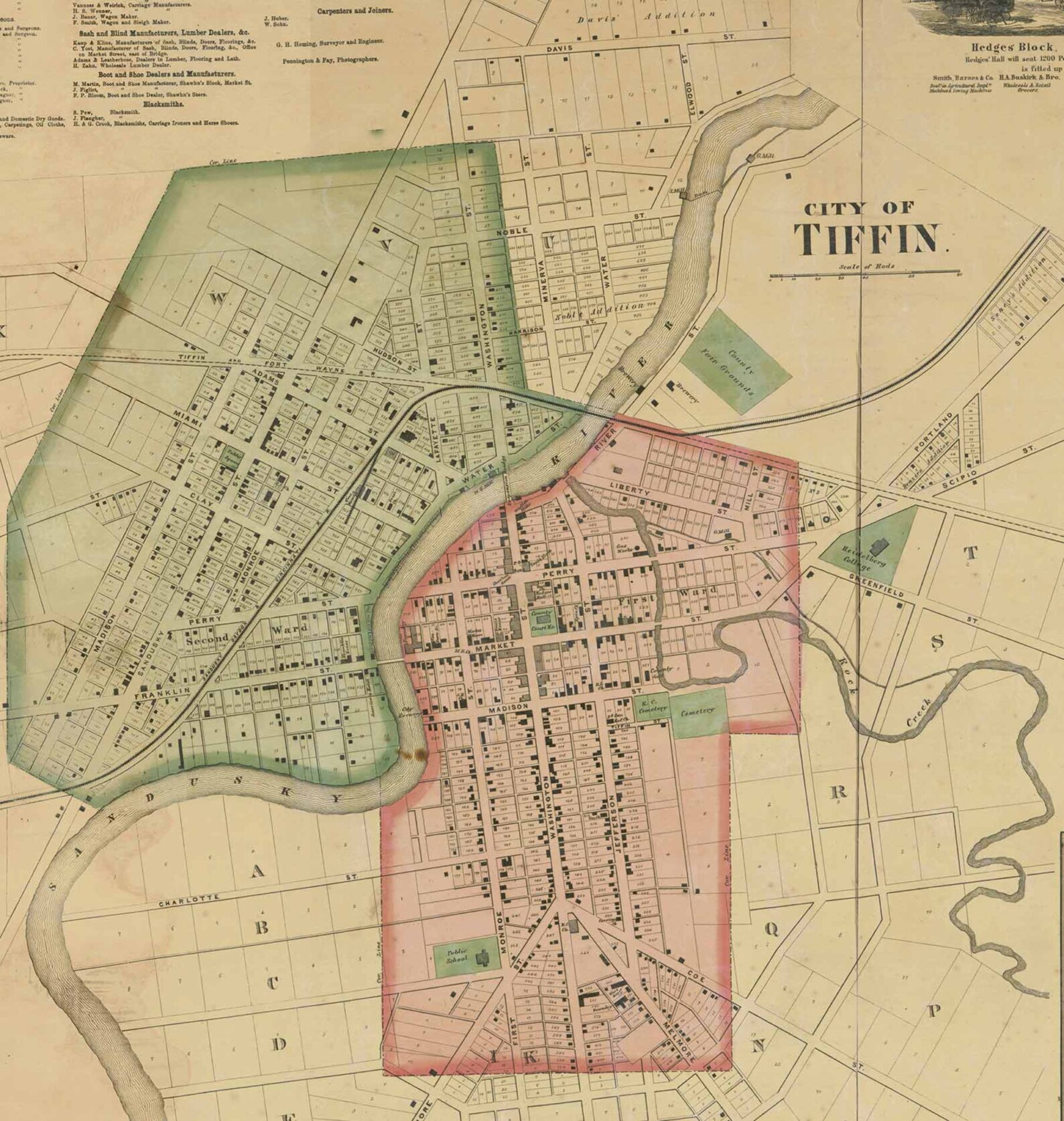 Seneca County Ohio 1864 Old Wall Map Reprint With Homeowner - Etsy