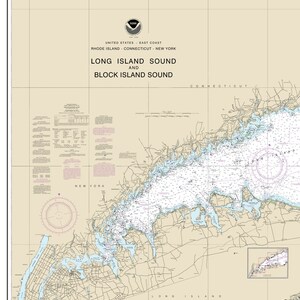 Long Island Sound & Block Island Sound - 2017 Custom Nautical Map ...