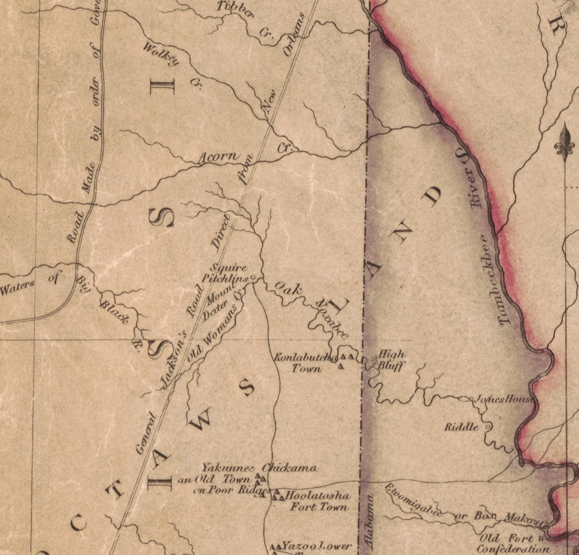 Alabama 1819 Old State Map Detailed Early Map War of 1812 - Etsy