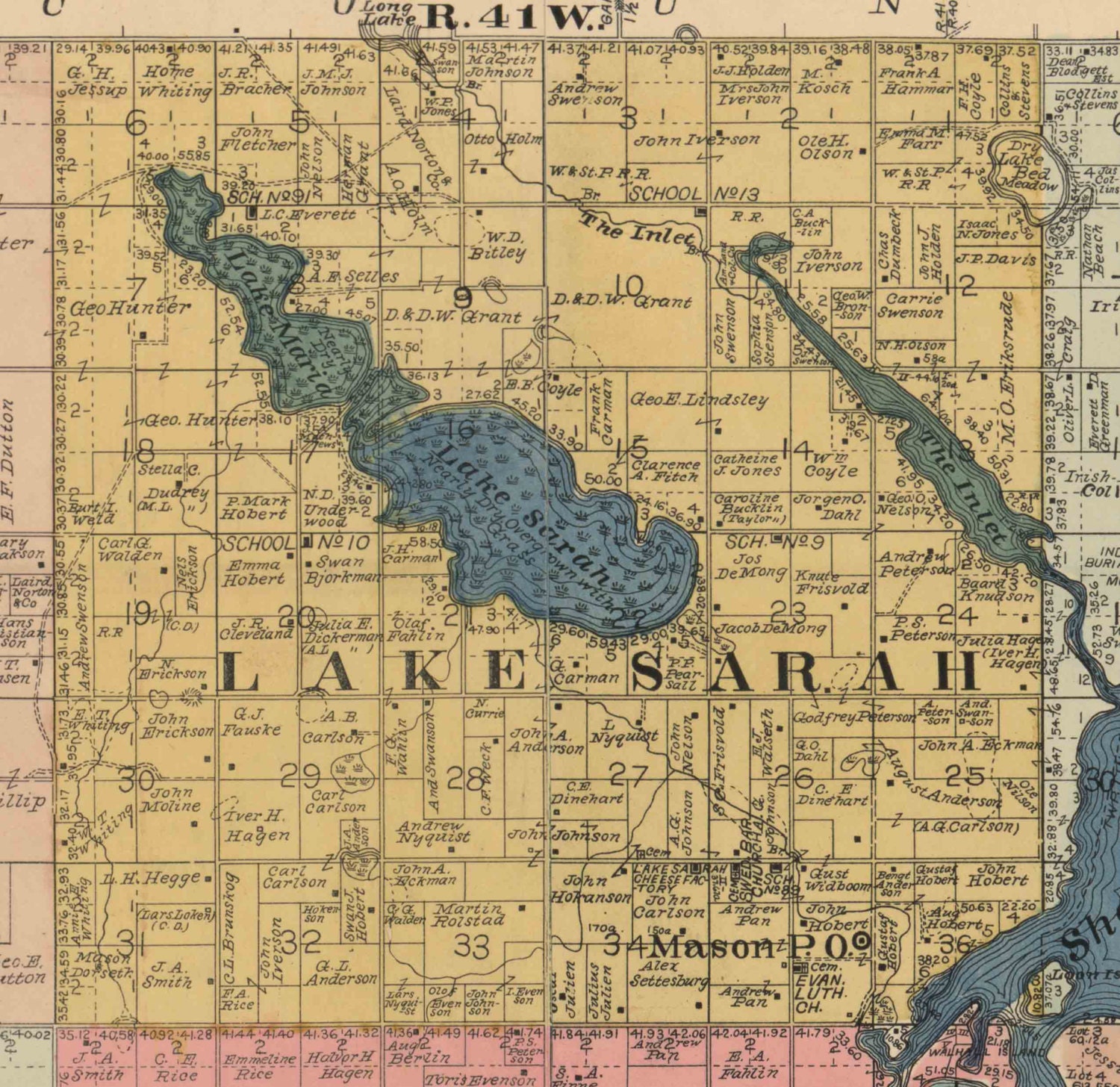 Murray County Minnesota 1898 Old Wall Map Reprint With | Etsy