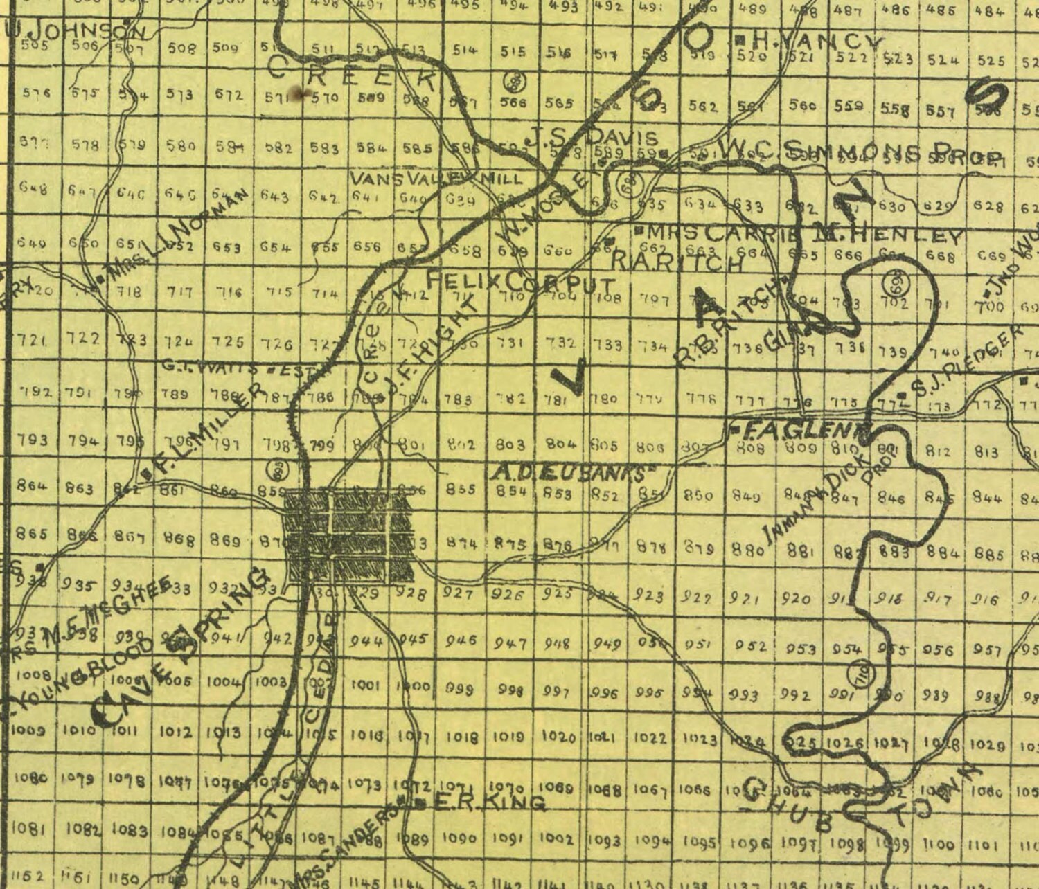 Floyd County Old 1895 Map Georgia Wall Map With Homeowner - Etsy