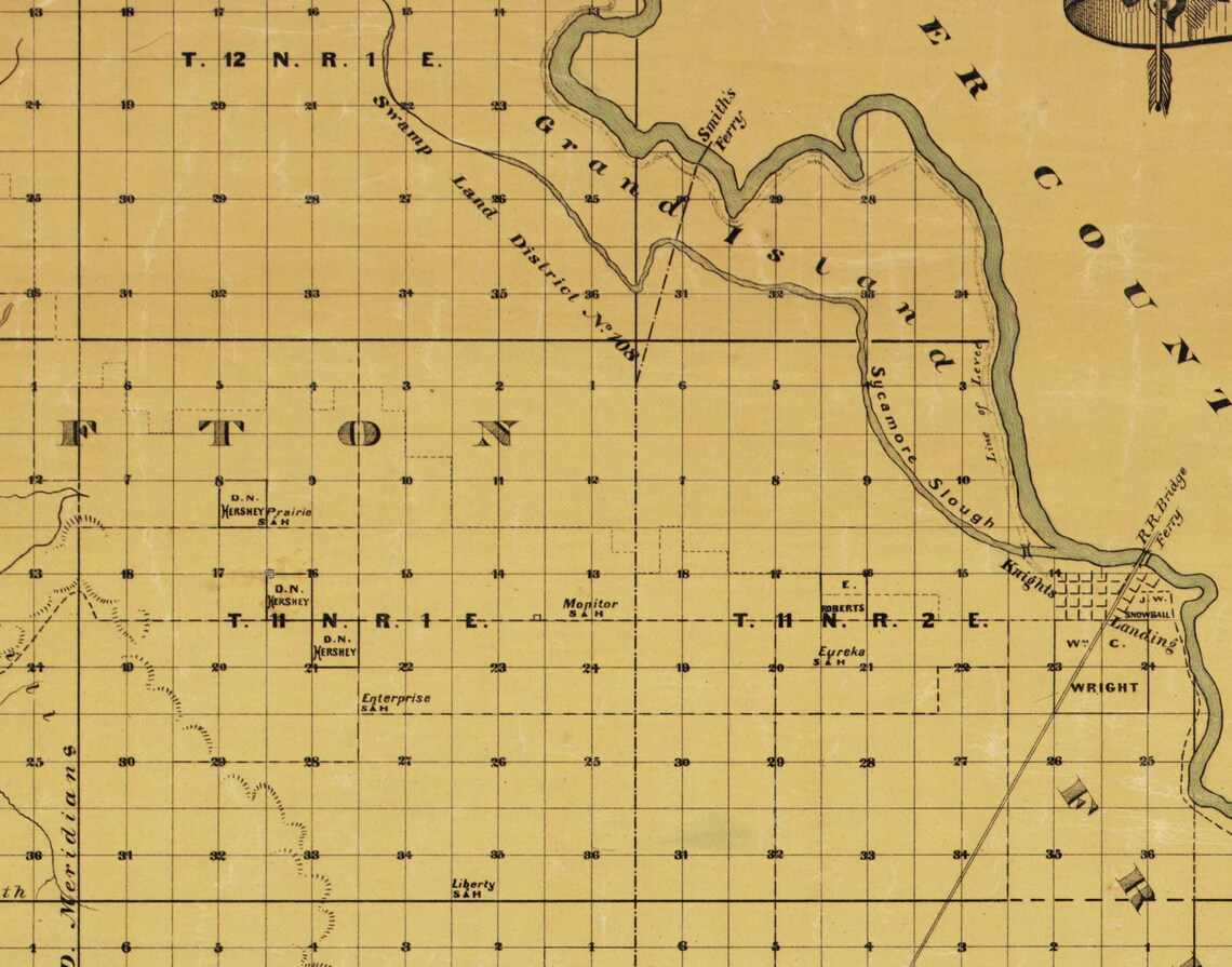 Yolo County California 1871 - Old Wall Map Reprint With Farm Lines - Etsy