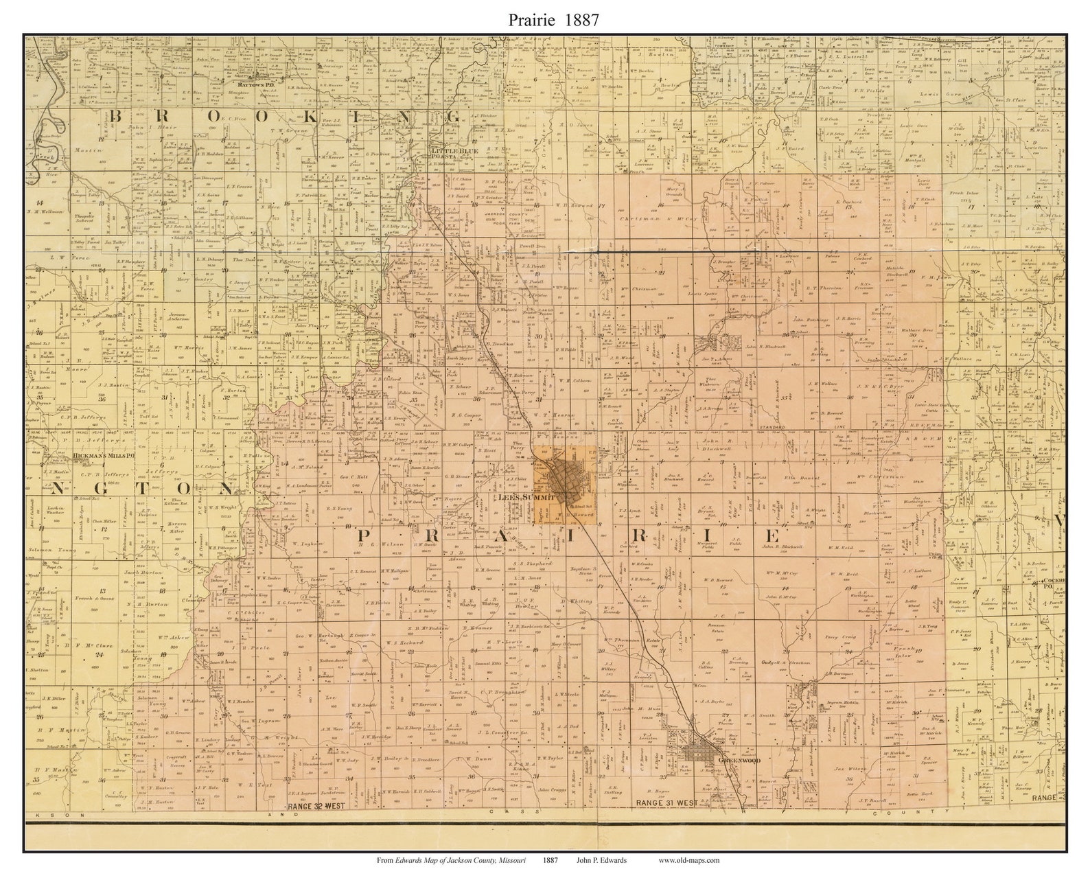 Prairie 1887 Old Town Map With Homeowner Names Lee's - Etsy