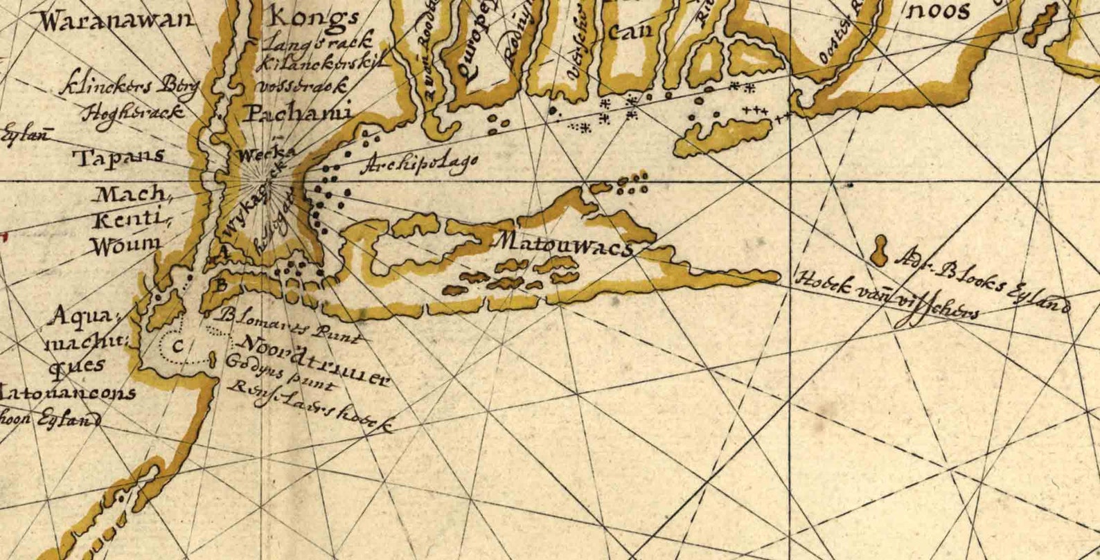 New England to Virginia 1639 Map by Vinckeboons Reprint - Etsy