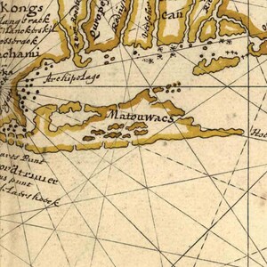 New England to Virginia 1639 Map by Vinckeboons - Reprint - Atlantic ...