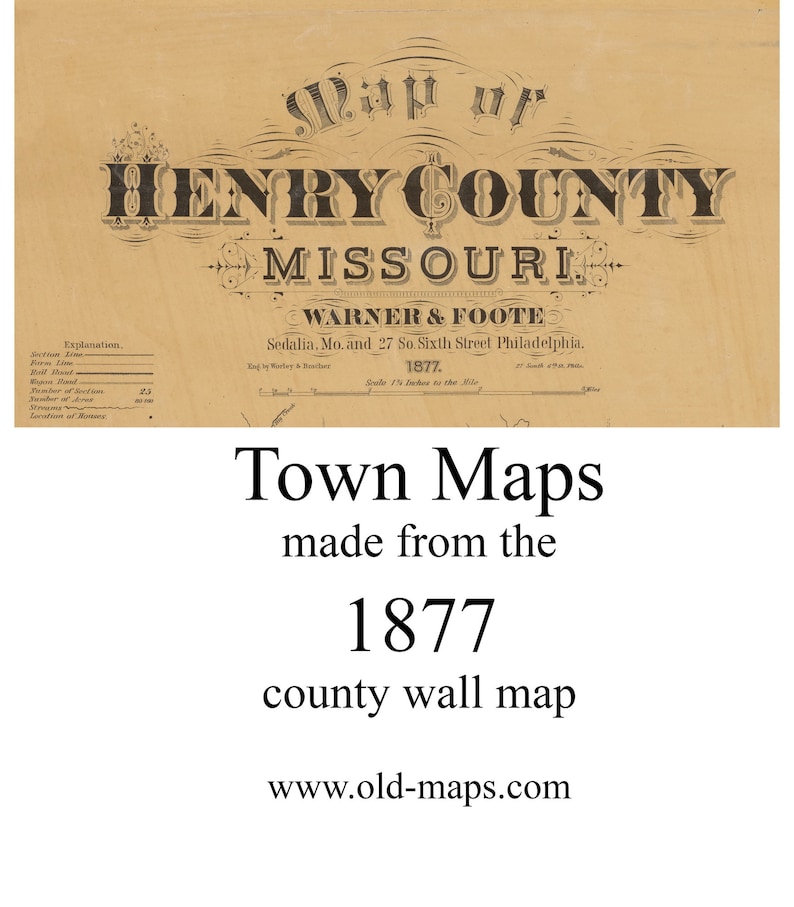 Fairview 1877 Old Town Map With Homeowner Names Missouri - Etsy