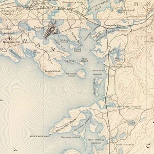 Cape Cod Regions UPPER CAPE 1890 Old Topographic Map Massachusetts USGS ...