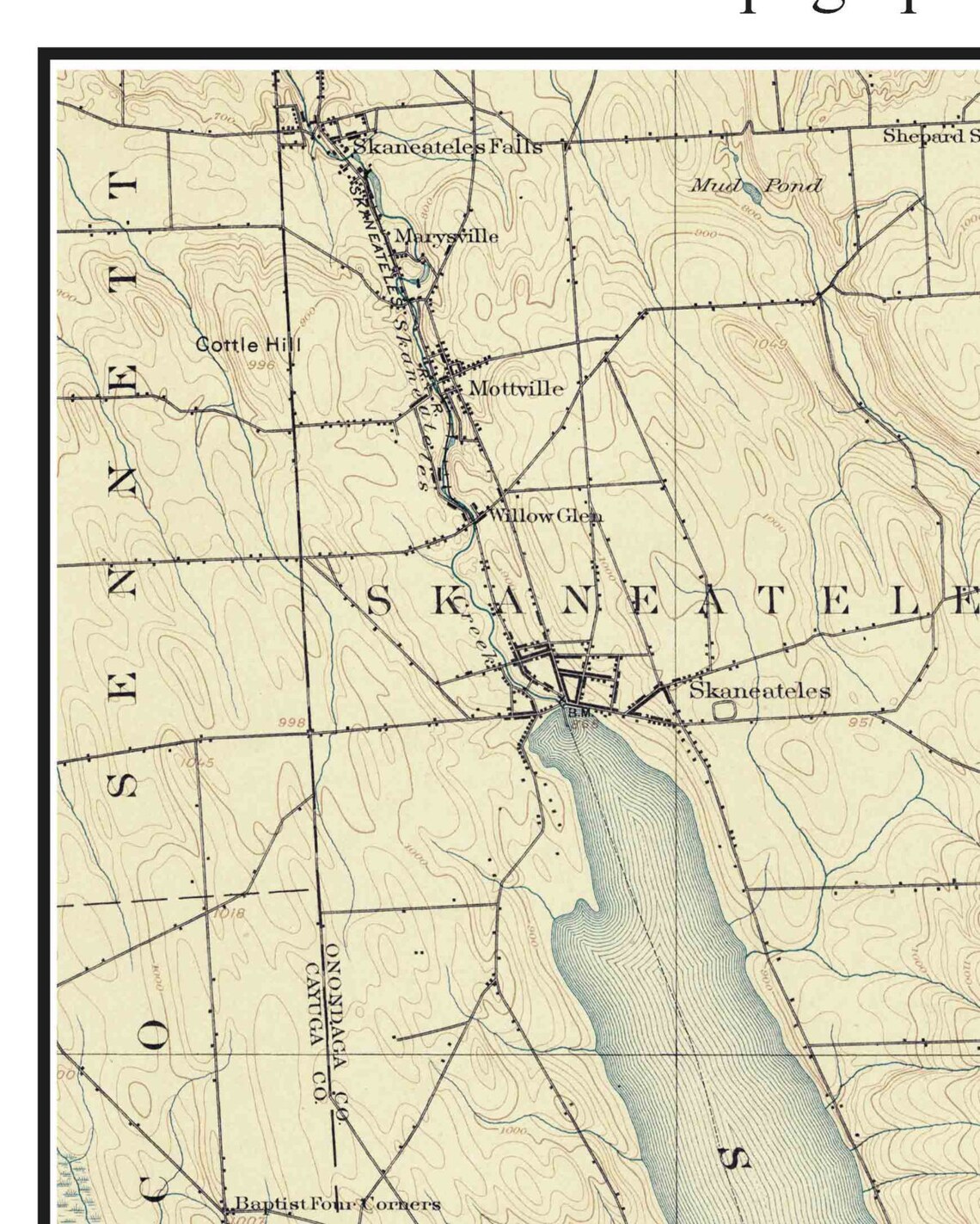 Otisco & Skaneateles Lakes 1902 USGS Old Topographic Map - Etsy