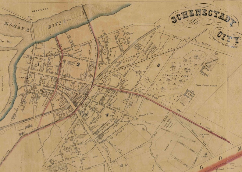Schenectady County New York 1856 Old Wall Map Reprint With - Etsy