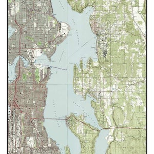 Lake Washington - Ca. 1949 - USGS Old Topographic Map Custom Composite ...