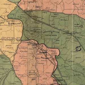 Davidson County Tennessee 1871 - Old Wall Map Reprint With Homeowner ...