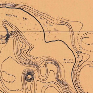 Lake James Indiana 1923 Old Map Reprint - Kemery Island Crusoe Bay Glen ...