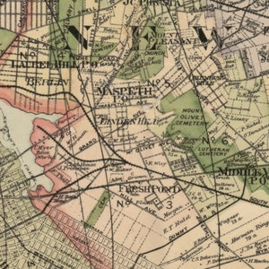 Queens 1886 Old Town Map - With Homeowner Names New York Reprint ...
